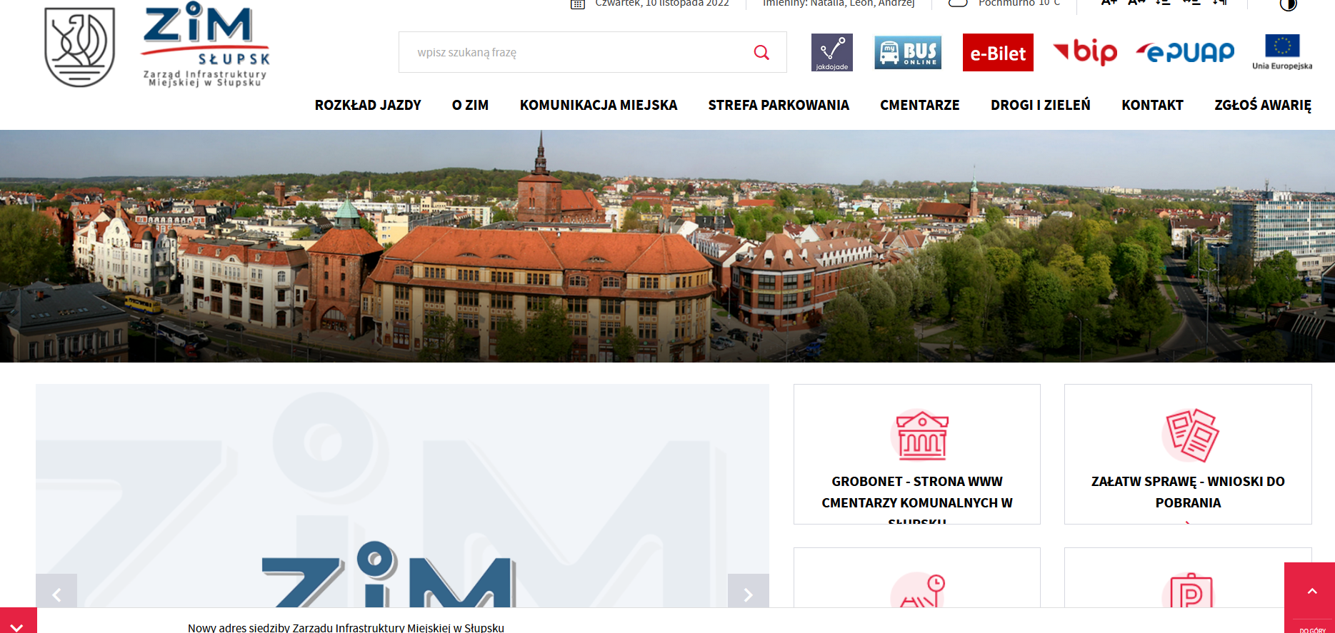 Zmiana adresu siedziby ZIM